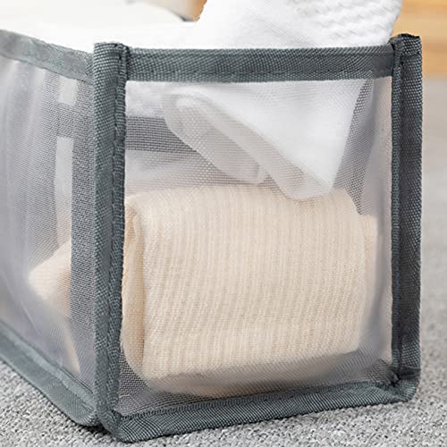 [US Warehouse] Farinull Drawer Underwear Organizer Dividers, Nylon Foldable Wardrobe Organizers and Storage Boxes for Lingerie, Bra, Socks, Underwear, Ties, Scarves, 3 Styles (3pcs-Pink)