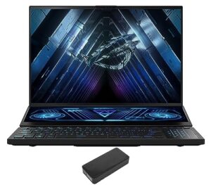 asus rog zephyrus duo 16 gx650 gx gaming & entertainment laptop (amd ryzen 9 7945hx 16-core, 64gb ddr5 4800mhz ram, 2x8tb pcie ssd raid 1 (8tb), geforce rtx 4080, 16.0" win 11 pro) with dv4k dock