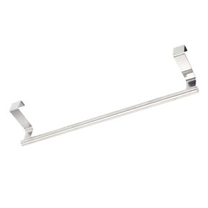 cabilock 1pc cabinet door hook over door towel bar metal organizer shelf storage hooks towel bar with hooks bathroom shelf towel rod for bathroom stainless steel silver towel rack metal set