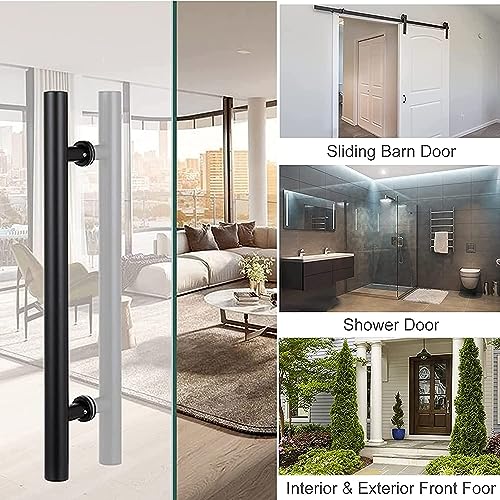 EXOGUN Barn Door Pull Handle, Door Handle Modern Double Sided H Shape Swing, Exterior Interior Barn for Glass, Wooden Gate, Shower Pulls Office (Size : 130cm/4.3ft)