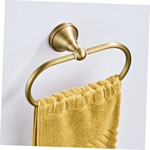 DOITOOL 2pcs Suction Towels Round Self Heavy Hotel Wall Hook Adhesive Angle Ring As Holder Antique Rod and Hand Simple Oval Kitchen Brushed Hooks Mounted Brass Hangers Rings