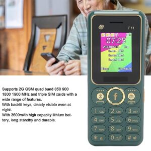 Yunseity Seniors Button Cell Phone, F11 2G GSM Unlocked Mobile Phone with SOS Button & Loud Speakers, 3600Mah Ultra Long Standby Easy to Use Cellphone with Flashlight, One Key Dialing (US