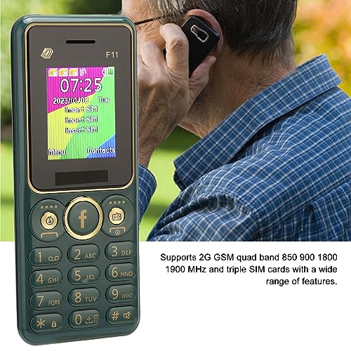 Yunseity Seniors Button Cell Phone, F11 2G GSM Unlocked Mobile Phone with SOS Button & Loud Speakers, 3600Mah Ultra Long Standby Easy to Use Cellphone with Flashlight, One Key Dialing (US