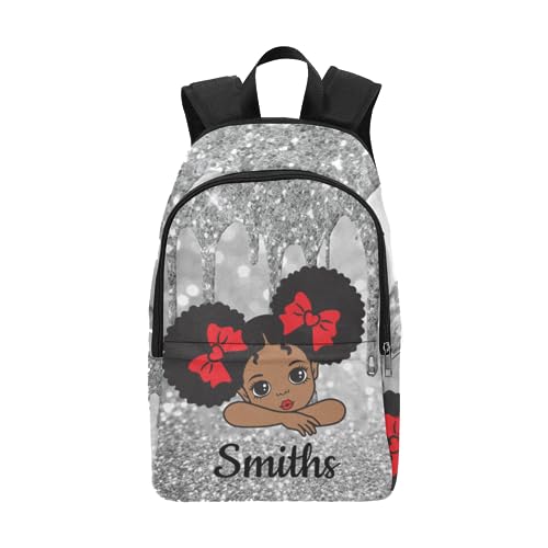 Deargifts Custom Glitter Backpack for Girls Boys Kids Personalized Name School Backpack Book Bag