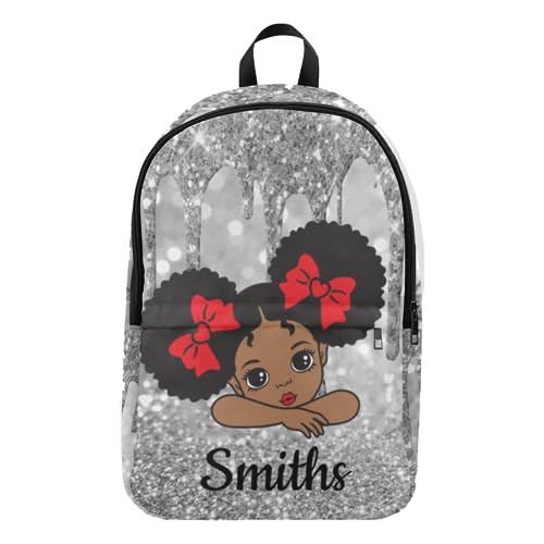 Deargifts Custom Glitter Backpack for Girls Boys Kids Personalized Name School Backpack Book Bag