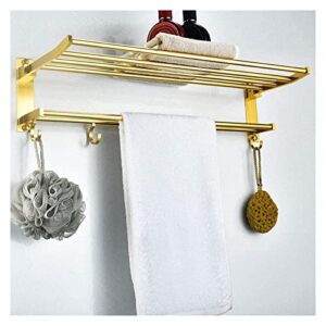 towel bar rack towel rack towel holder double rod kitchen bathroom bar door bathroom rustproof towel rack aluminum alloy folding towel rack restaurant sticky towel rack wall hook with gold