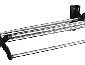 Towel BAR Rack Towel Rack Towel Holder Rails Telescopic Towel Rack - Kitchen Towel Bar Towel Rail -Extendable, Space Saving, for Wall Mounting, Stainless Steel, Black (Color : 50cm)