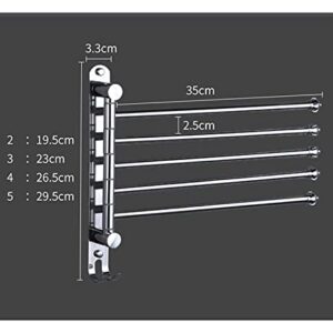 TOWEL BAR RACK Towel Rack Towel Holder Rails 32.5cm/12.8inch Multi-Layer Towel Rails, 180 ° Rotatable Towel Bar, SUS304 Stainless Steel Bathroom Towel Rail, Wall Mounted Towel Rack, Bathroom Kitchen S