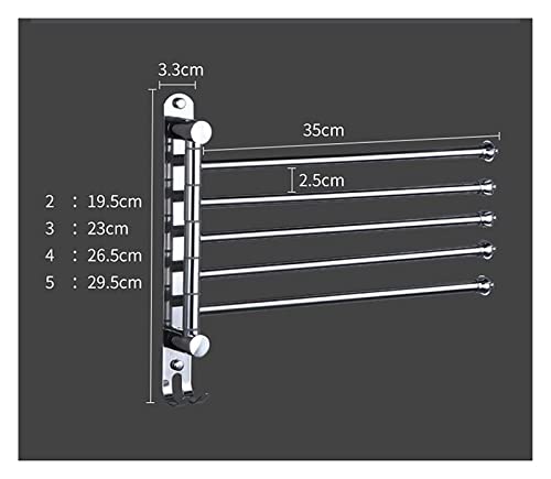 TOWEL BAR RACK Towel Rack Towel Holder Rails 32.5cm/12.8inch Multi-Layer Towel Rails, 180 ° Rotatable Towel Bar, SUS304 Stainless Steel Bathroom Towel Rail, Wall Mounted Towel Rack, Bathroom Kitchen S