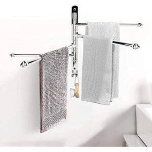 TOWEL BAR RACK Towel Rack Towel Holder Rails 32.5cm/12.8inch Multi-Layer Towel Rails, 180 ° Rotatable Towel Bar, SUS304 Stainless Steel Bathroom Towel Rail, Wall Mounted Towel Rack, Bathroom Kitchen S