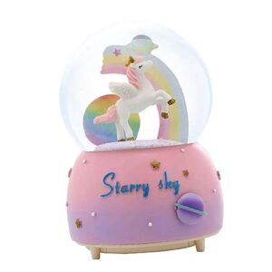 garneck music box decoration teenage girl gifts music decor desktop decor light up snow globe desk topper lighted snow globe cartoon unicorn snow globe snow globe ornament snow globe decor