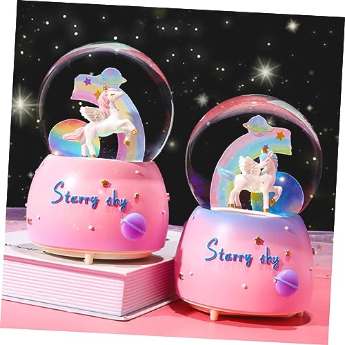 Garneck Music Box Decoration Teenage Girl Gifts Music Decor Desktop Decor Light up Snow Globe Desk Topper Lighted Snow Globe Cartoon Unicorn Snow Globe Snow Globe Ornament Snow Globe Decor