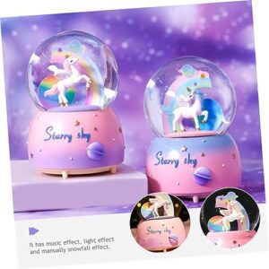 Garneck Music Box Decoration Teenage Girl Gifts Music Decor Desktop Decor Light up Snow Globe Desk Topper Lighted Snow Globe Cartoon Unicorn Snow Globe Snow Globe Ornament Snow Globe Decor