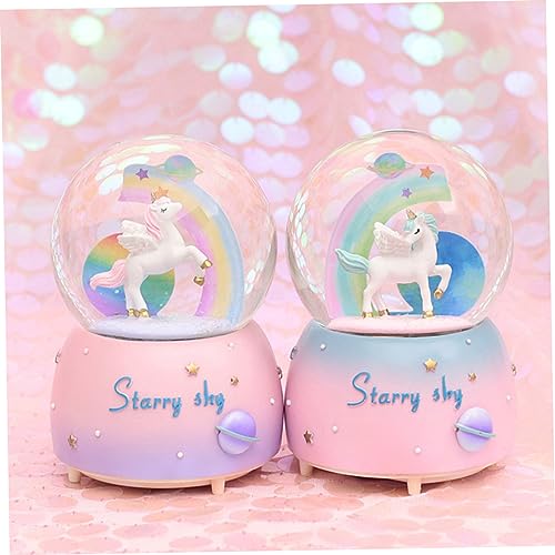 Garneck Music Box Decoration Teenage Girl Gifts Music Decor Desktop Decor Light up Snow Globe Desk Topper Lighted Snow Globe Cartoon Unicorn Snow Globe Snow Globe Ornament Snow Globe Decor