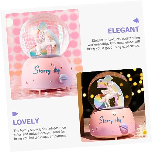 Garneck Music Box Decoration Teenage Girl Gifts Music Decor Desktop Decor Light up Snow Globe Desk Topper Lighted Snow Globe Cartoon Unicorn Snow Globe Snow Globe Ornament Snow Globe Decor