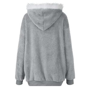 Plus Size Women'S Winter Coats,Women Winter Coat Fuzzy Fleece Jacket Hooded Colorblock Cardigan Coat Oversized Fluffy Sherpa Outerwear With Pockets Womens Winter Coats Long Packable(S,Multicolor)