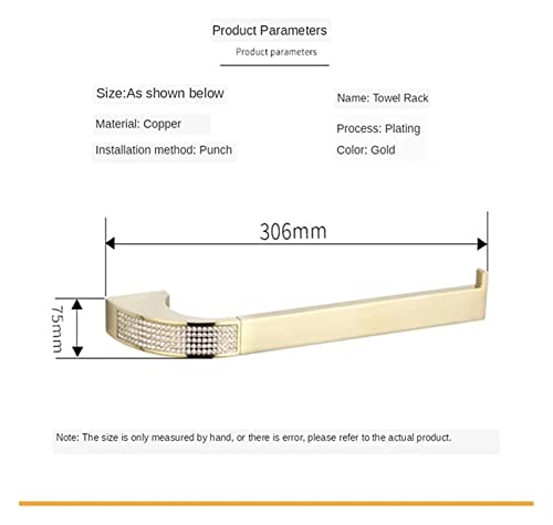 Towel BAR Rack Towel Rail for Bathroom,Copper Crystal Toilet Towel Rail Rack,Towel Holder Bathroom Hand Towel Holder Hanger Wall Hanging Kitchen Towel Bar Storage Shelf