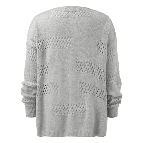 Women Casual Long Sleeve Knitted, Today 2023,Stuff Under 5 Dollars,Under 10.00 Dollar Items for Women,Prime Deals,View Orders,Deals of The Day Clearance Prime Womens Grey