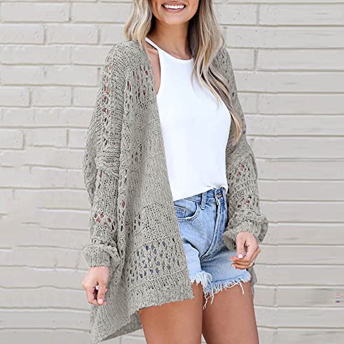 Women Casual Long Sleeve Knitted, Today 2023,Stuff Under 5 Dollars,Under 10.00 Dollar Items for Women,Prime Deals,View Orders,Deals of The Day Clearance Prime Womens Grey