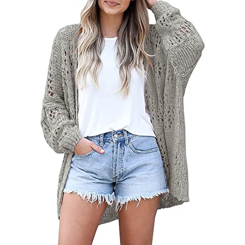 Women Casual Long Sleeve Knitted, Today 2023,Stuff Under 5 Dollars,Under 10.00 Dollar Items for Women,Prime Deals,View Orders,Deals of The Day Clearance Prime Womens Grey