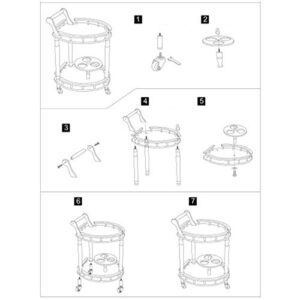 POCHY Multipurpose Catering Trolley Serving Cart Kitchen Trolley Island Cart 2 Tier Trolley Solid Wood Wine Rack Mobile Unit Organizer Home Removable