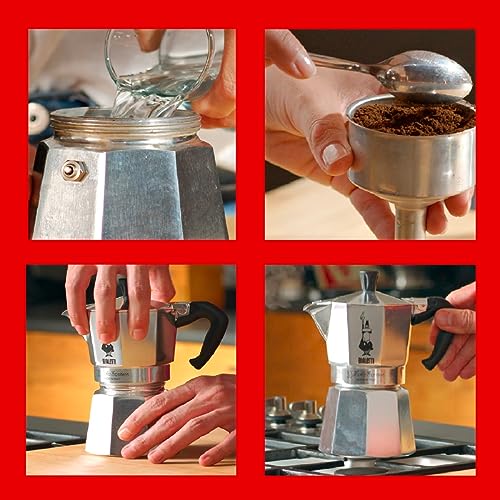 Bialetti - Moka Express: Iconic Stovetop Espresso Maker, Makes Real Italian Coffee, Moka Pot 9 Cups (14 Oz - 420 Ml), Aluminium, Silver