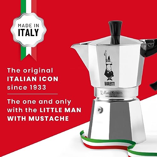 Bialetti - Moka Express: Iconic Stovetop Espresso Maker, Makes Real Italian Coffee, Moka Pot 9 Cups (14 Oz - 420 Ml), Aluminium, Silver