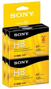 sony hi8 camcorder 8mm cassettes 120 minute (4-pack) (discontinued by manufacturer)