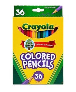 crayola colored pencils (36ct), kids pencil set, back to school supplies, assorted colors, great for classrooms, nontoxic, ages 3+