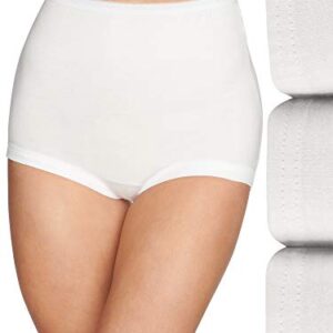 Vanity Fair Women's Lollipop Plus Size Brief Panties 15861, Covered Leg Opening-White (3 Pack), 7