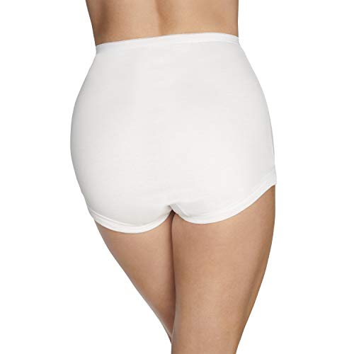 Vanity Fair Women's Lollipop Plus Size Brief Panties 15861, Covered Leg Opening-White (3 Pack), 7