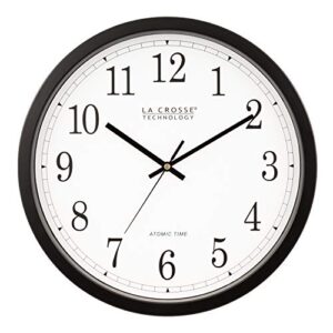 la crosse technology wt-3143a-int 14-inch atomic wall clock, black