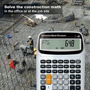 Calculated Industries 44080 Construction Master Pro-Desktop Advanced Construction Math Feet-Inch-Fraction Calculator with Trig Tool for Architects, Estimators, Contractors, Builders and Remodelers