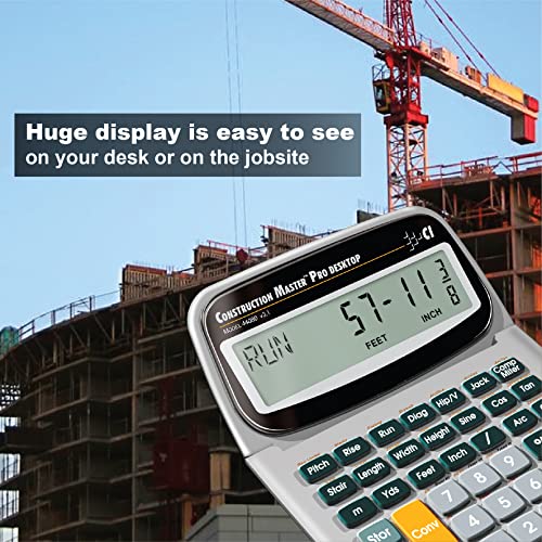 Calculated Industries 44080 Construction Master Pro-Desktop Advanced Construction Math Feet-Inch-Fraction Calculator with Trig Tool for Architects, Estimators, Contractors, Builders and Remodelers