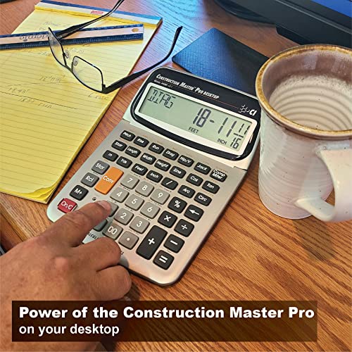 Calculated Industries 44080 Construction Master Pro-Desktop Advanced Construction Math Feet-Inch-Fraction Calculator with Trig Tool for Architects, Estimators, Contractors, Builders and Remodelers