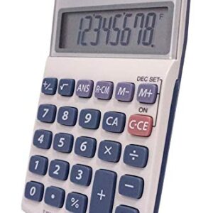 Sharp HO EL240SB 8 Digit Solar and Battery Powered Slant Display Calculator, White, 2 3/4 x 4 1/2 (EL240SAB)