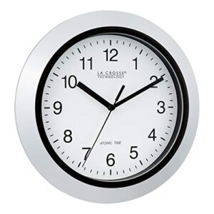 La Crosse Technology Atomic Analog Wall Clock, 10", Silver