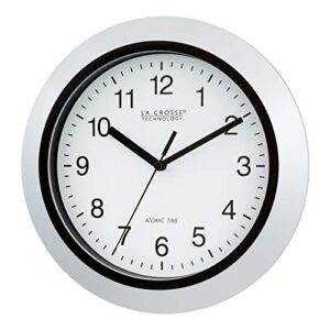 La Crosse Technology Atomic Analog Wall Clock, 10", Silver