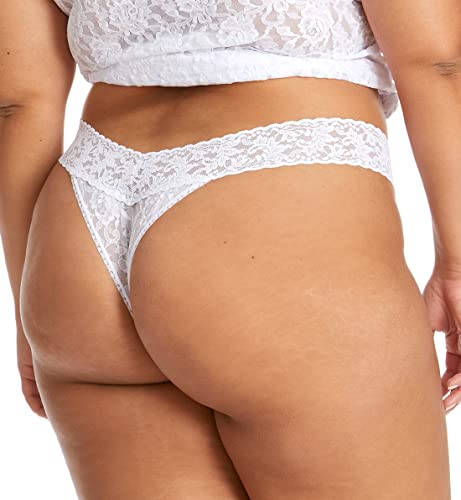 hanky panky, Plus Size Original Rise Thong, White, One Size (14-24)