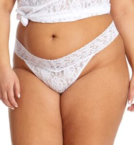 hanky panky, plus size original rise thong, white, one size (14-24)