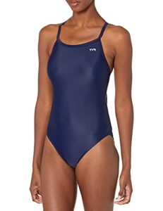 tyr women's tyreco solid diamondback swimsuit, navy, 34