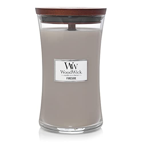 WoodWick Large Hourglass Candle Fireside, Gray, 21 Ounce