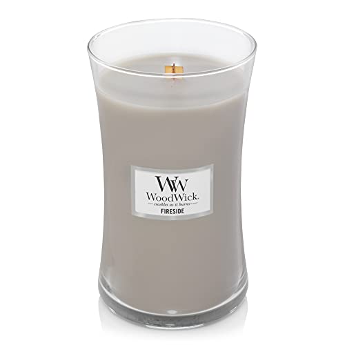 WoodWick Large Hourglass Candle Fireside, Gray, 21 Ounce