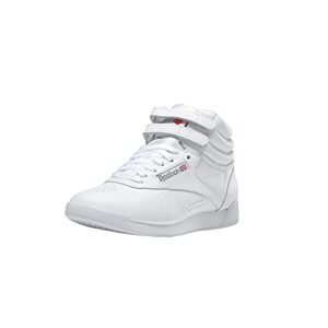 reebok womens freestyle hi sneaker, white/silver 2, 7.5 us