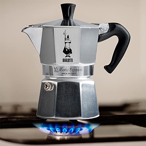 Bialetti Moka Express Export Espresso Maker,90 ml, Silver