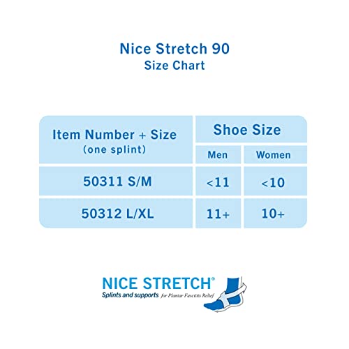 Brownmed - Nice Stretch 90 with Polar Ice - Foot Brace for Plantar Fasciitis, Achilles Tendonitis & Plantar Flexion Contractures - Fixed Angle Night Splint Boot - Large/X-Large