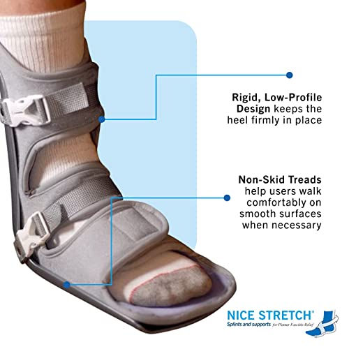 Brownmed - Nice Stretch 90 with Polar Ice - Foot Brace for Plantar Fasciitis, Achilles Tendonitis & Plantar Flexion Contractures - Fixed Angle Night Splint Boot - Large/X-Large