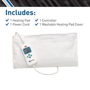 BodyMed Digital Moist Heating Pad with Auto Shut Off Heating Pad for Neck and Shoulders, Back Pain and Muscle Pain Relief 14 x 27 Inch, White