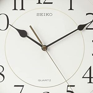 Seiko Wall Clock Quiet Sweep Second Hand Dark Brown Solid Oak Case