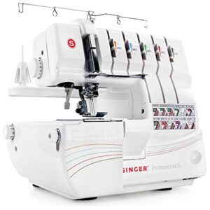 singer | professional 14t968dc serger overlock with 2-3-4-5 stitch capability, 1300 stitches per minute, & self adjusting - sewing made easy,white